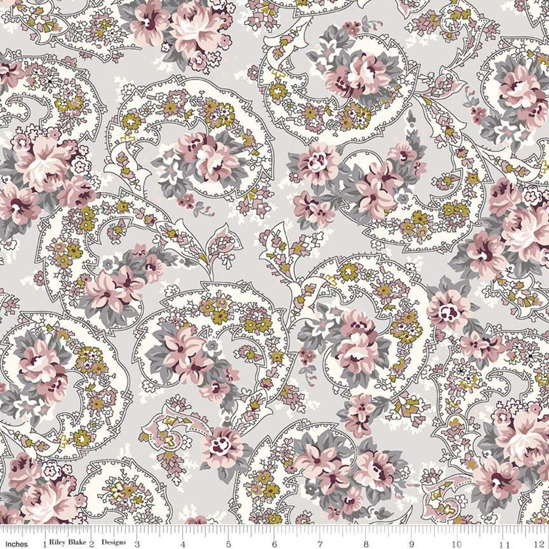 SALE Exquisite Paisley SC10701 Gray SPARKLE - Riley Blake Designs ...