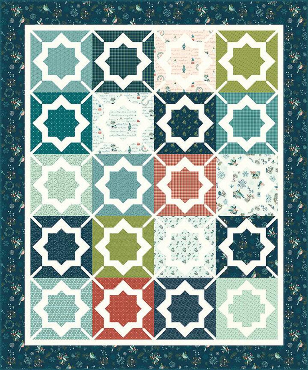 Snow Crystals Quilt PATTERN P157 by Sandy Gervais Riley Blake Designs ...