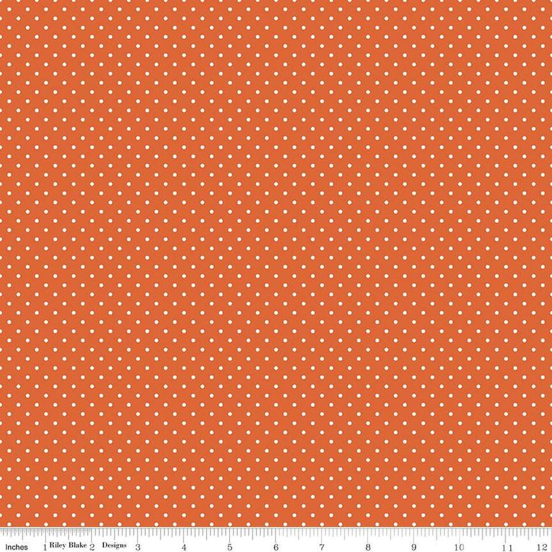 White on Autumn C670 Flat Swiss Dots by Riley Blake Designs - Polka Dot ...