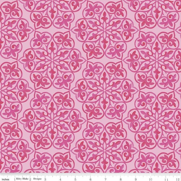 Pink Damask Fabric - Etsy