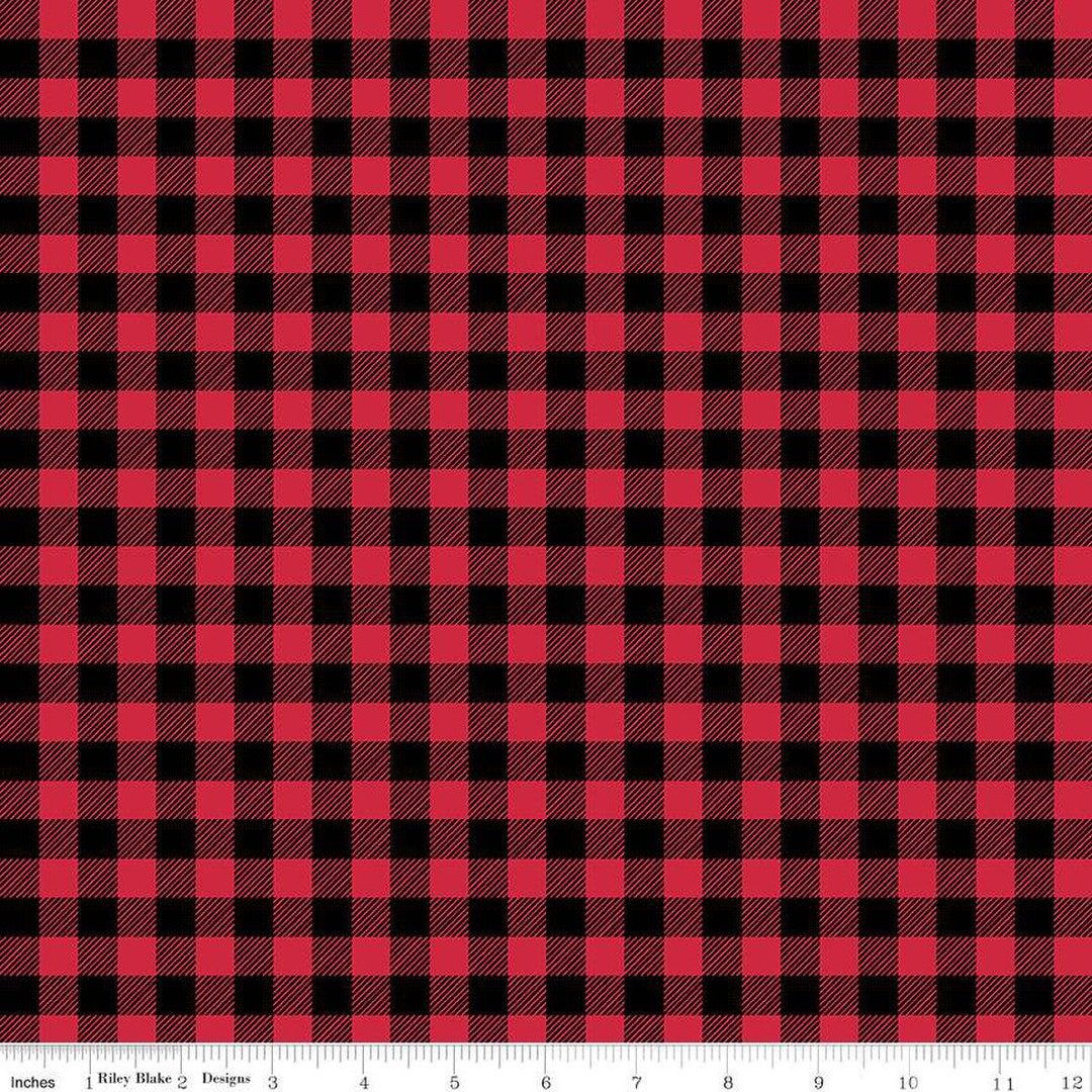 SALE FLANNEL Buffalo Check F13908 Black/red - Riley Blake Designs ...