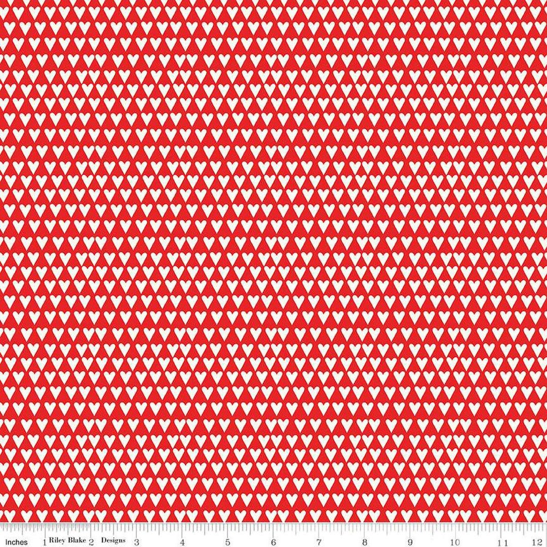 You & Me Hearts C15403 Red - Riley Blake Designs - Rows of Heart Shapes ...
