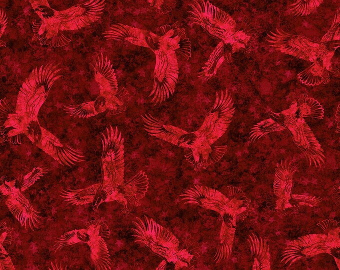 Patriot Eagle Tonal 30940 Red R - - QT Fabrics - Bald Eagles Birds Tone ...