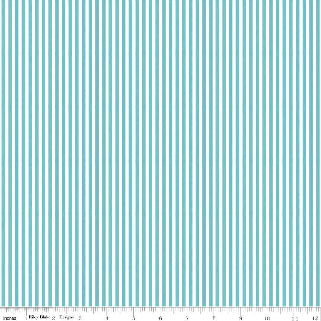 SALE 1/8" Stripe Peacock - Riley Blake Designs - One Eighth Inch Blue ...