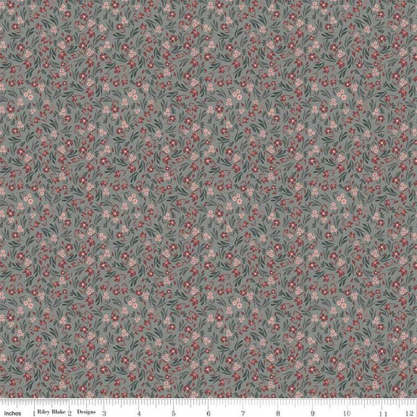 Gray Floral Fabric - Etsy