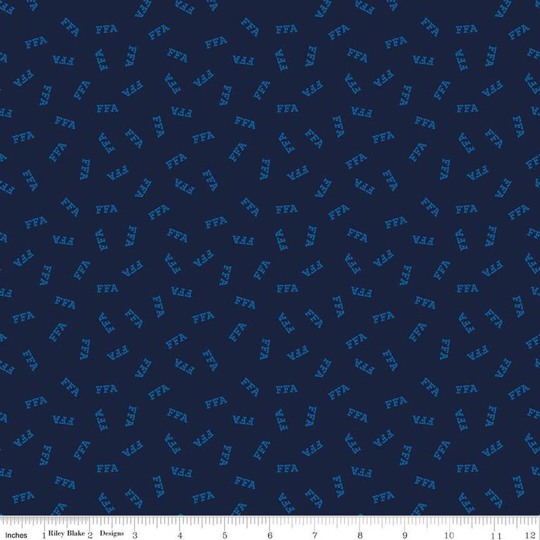 FFA Forever Blue 2 Logo Toss C15853 Navy - Riley Blake Designs - Tossed ...