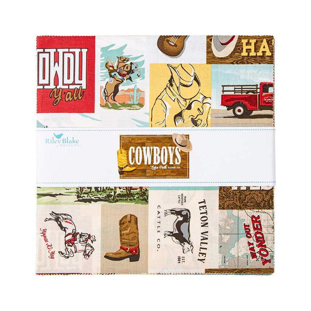 SALE Cowboys Layer Cake 10" Stacker Bundle - Riley Blake Designs - 42 ...