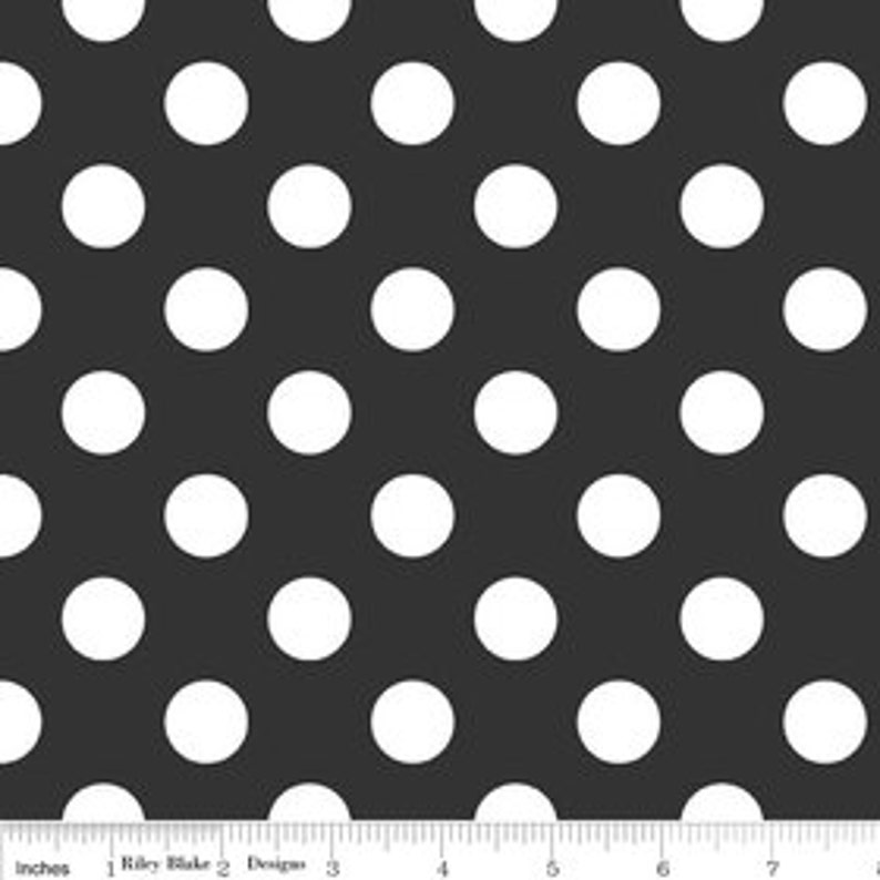 Black and White Medium Dots by Riley Blake Designs Polka | Etsy