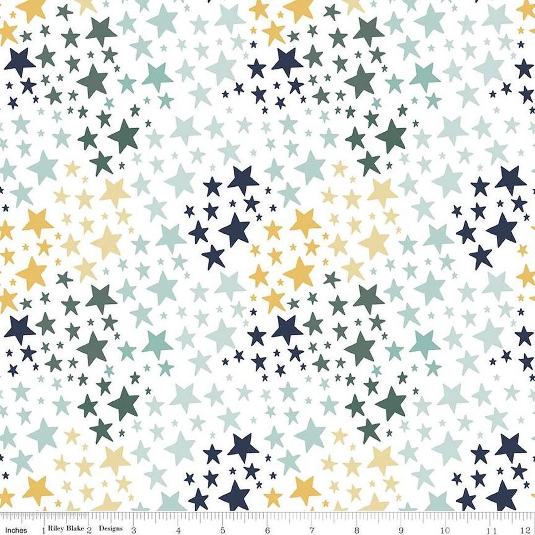 16" End of Bolt - It's a Boy Stars C13254 White by Riley Blake Designs ...