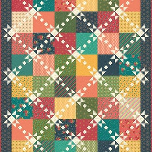 SALE Sashiko Stars Quilt PATTERN P154 - Heather Peterson - Riley Blake ...