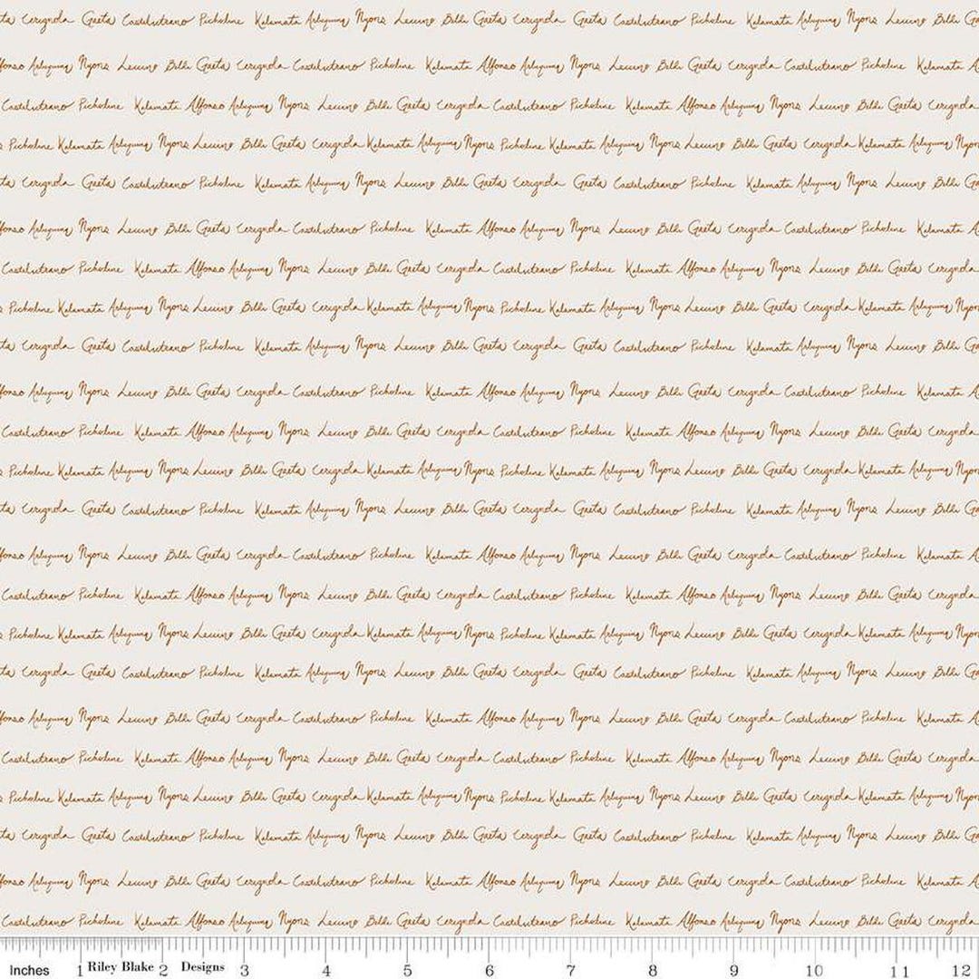 Olive Grove Script C16636 Ivory - Riley Blake Designs - Handwriting ...