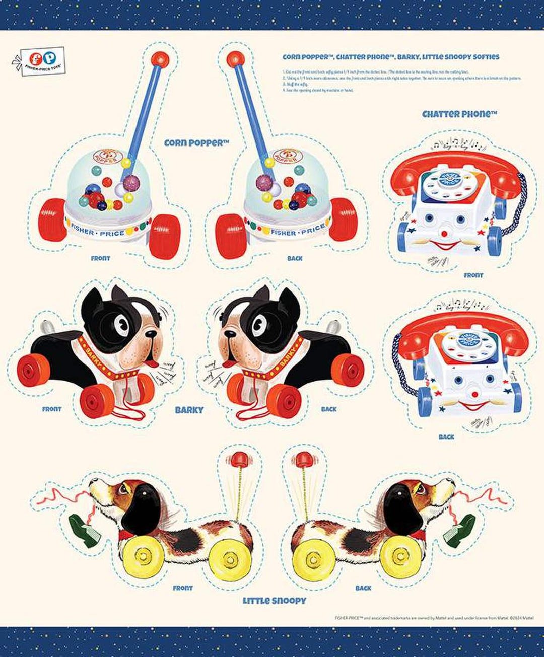 Pop 'n Play Fisher-price™ Softie Panel P15726 by Riley Blake - Fisher ...