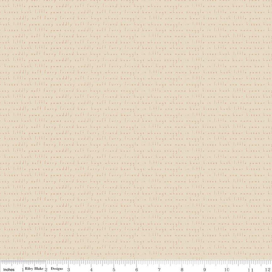 Elmer & Eloise Text C14245 Sand - Riley Blake Designs - Words Phrases ...