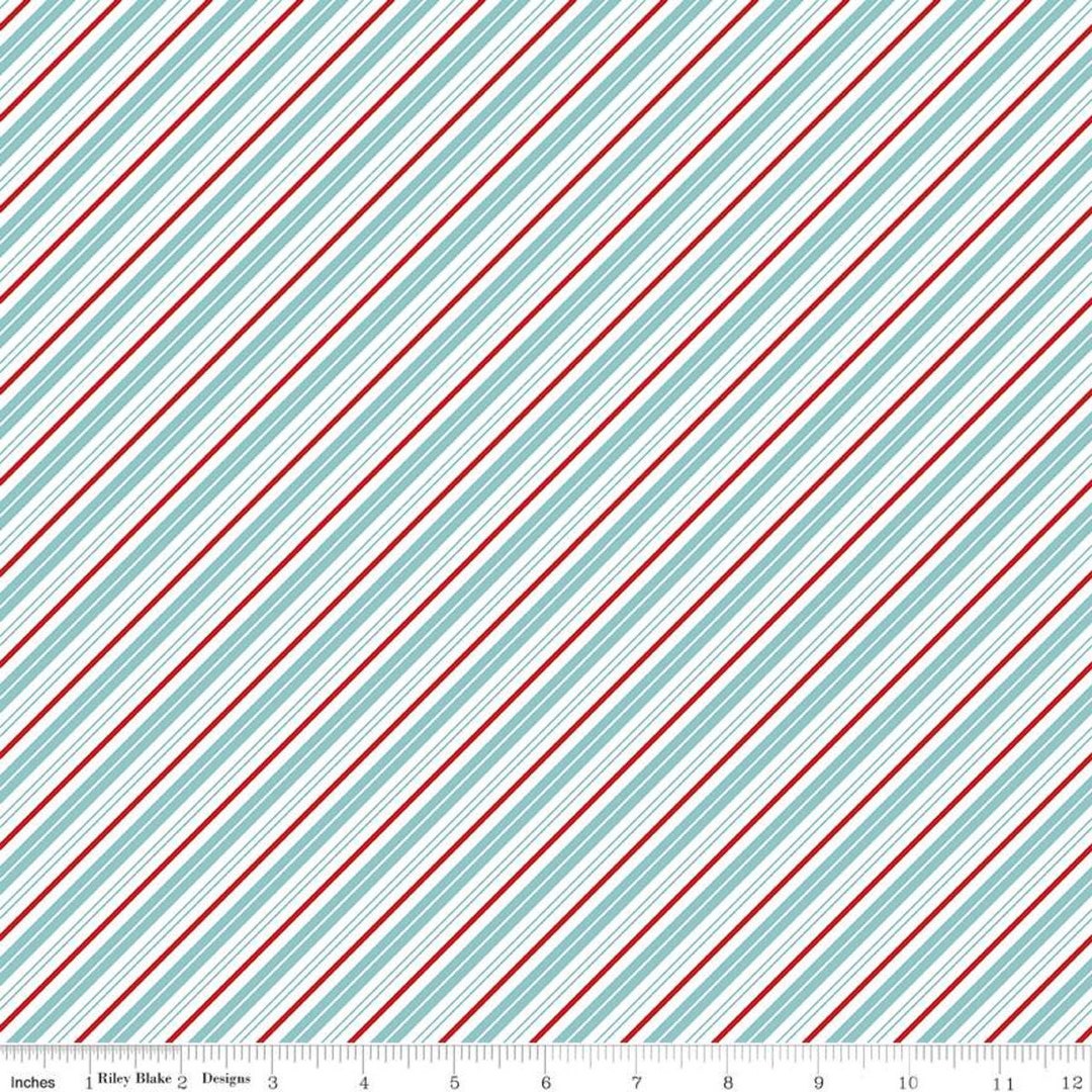 SALE Santa Claus Lane Stripes C9616 Bear Lake Riley Blake Designs ...