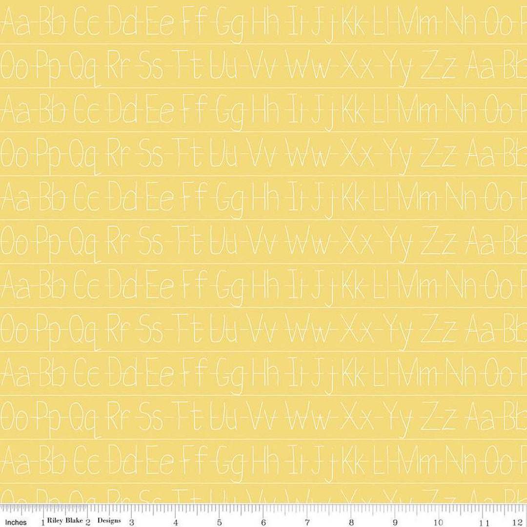 SALE Old School Handwriting C14954 Yellow - Riley Blake Designs ...