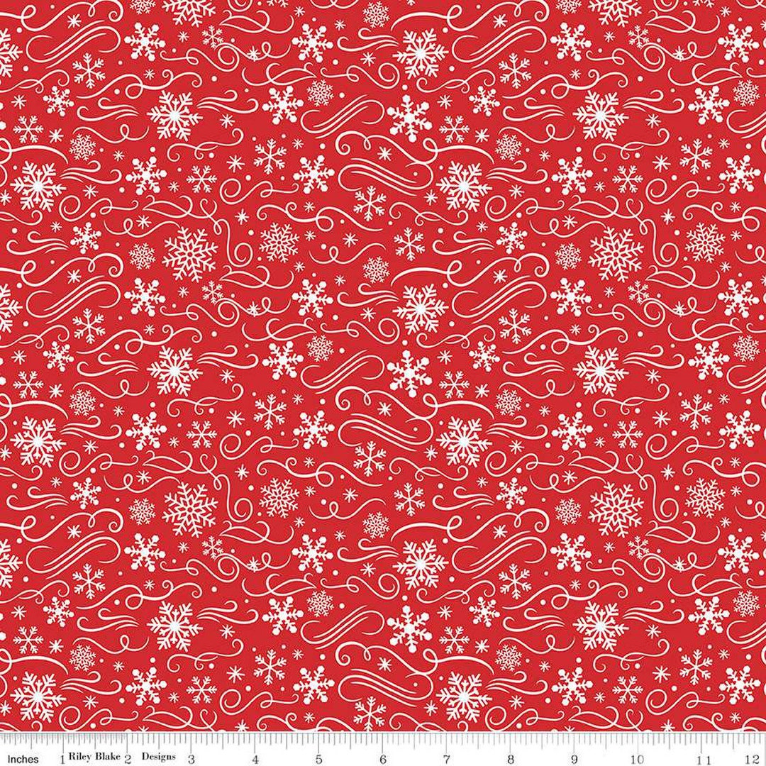 The Magic of Christmas Snowflakes C13644 Red - Riley Blake Designs ...