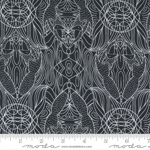 Fabric Visual Arts Hidden Foxes Moon by Gingiber for Moda Fabrics 48335 ...