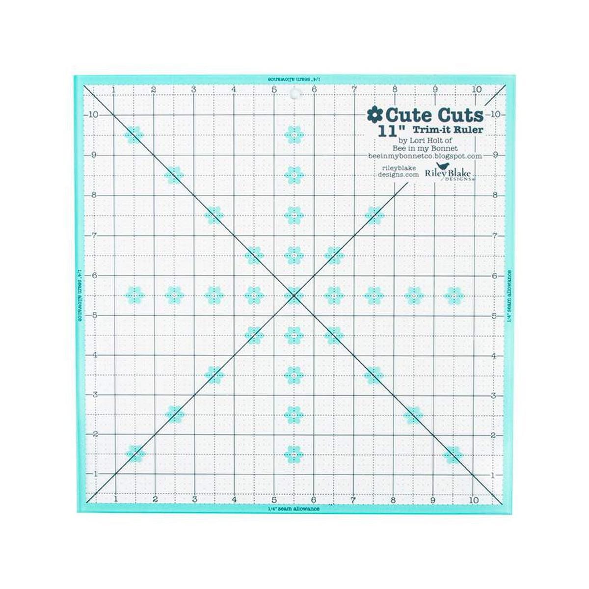 SALE Lori Holt Cute Cuts Trim-it Ruler 11 X 11 STTI-38656 Riley Blake ...