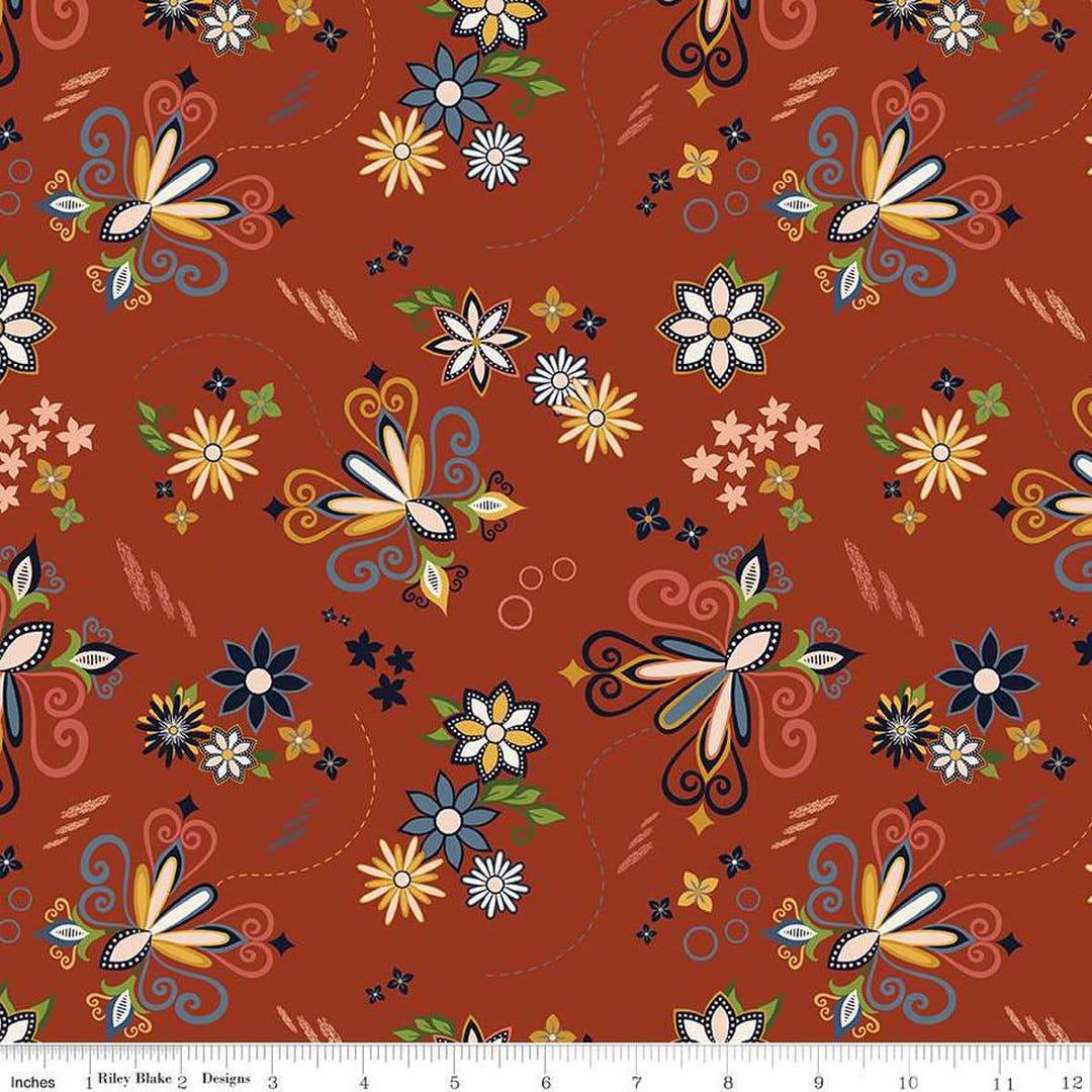 Curated Blooms Dance C15341 Auburn by Riley Blake Designs - Floral ...