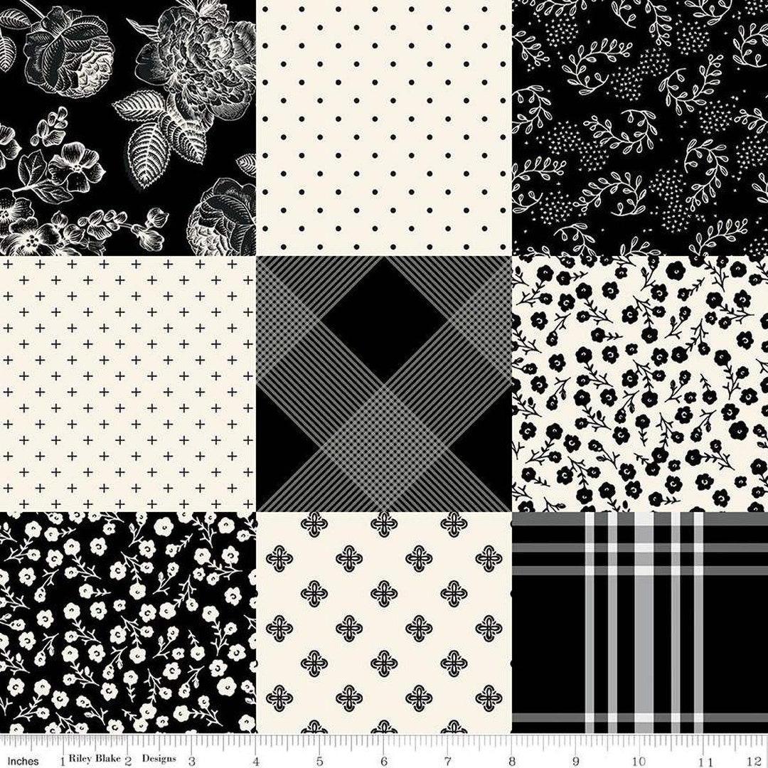 23 End of Bolt Fleur Noire Cheater Print CH12529 Cream Riley Blake ...