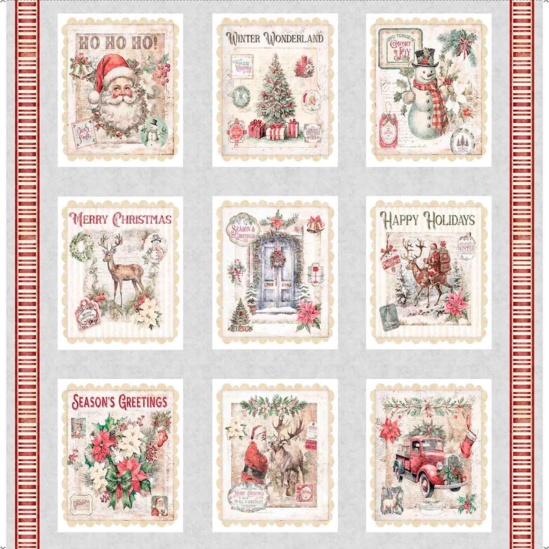 Holly Jolly Fabric Panels - Etsy