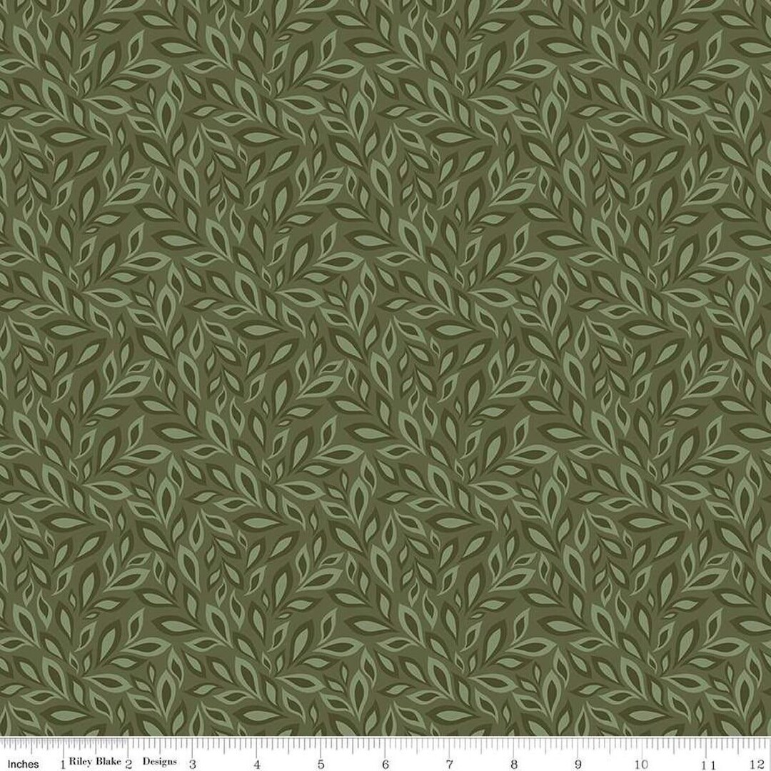 Juju's Petals Leaves C16612 Green - Riley Blake Designs - Leaf Nature ...