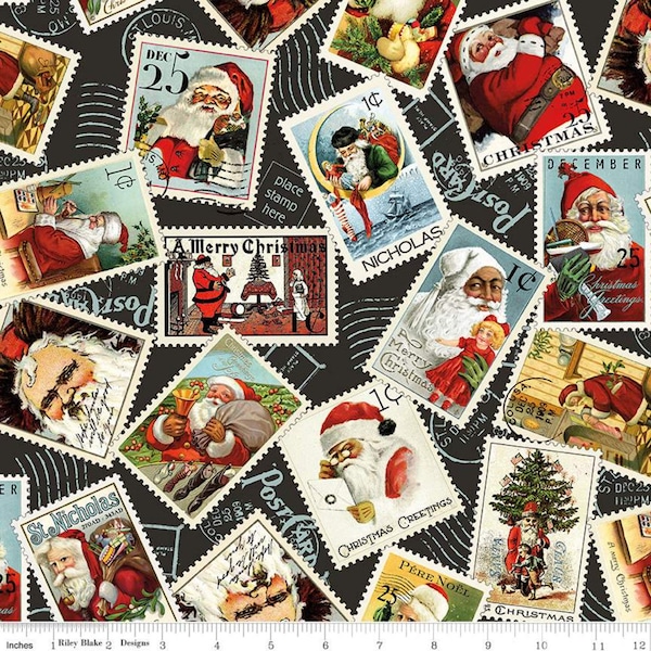 Black Santa Fabric - Etsy
