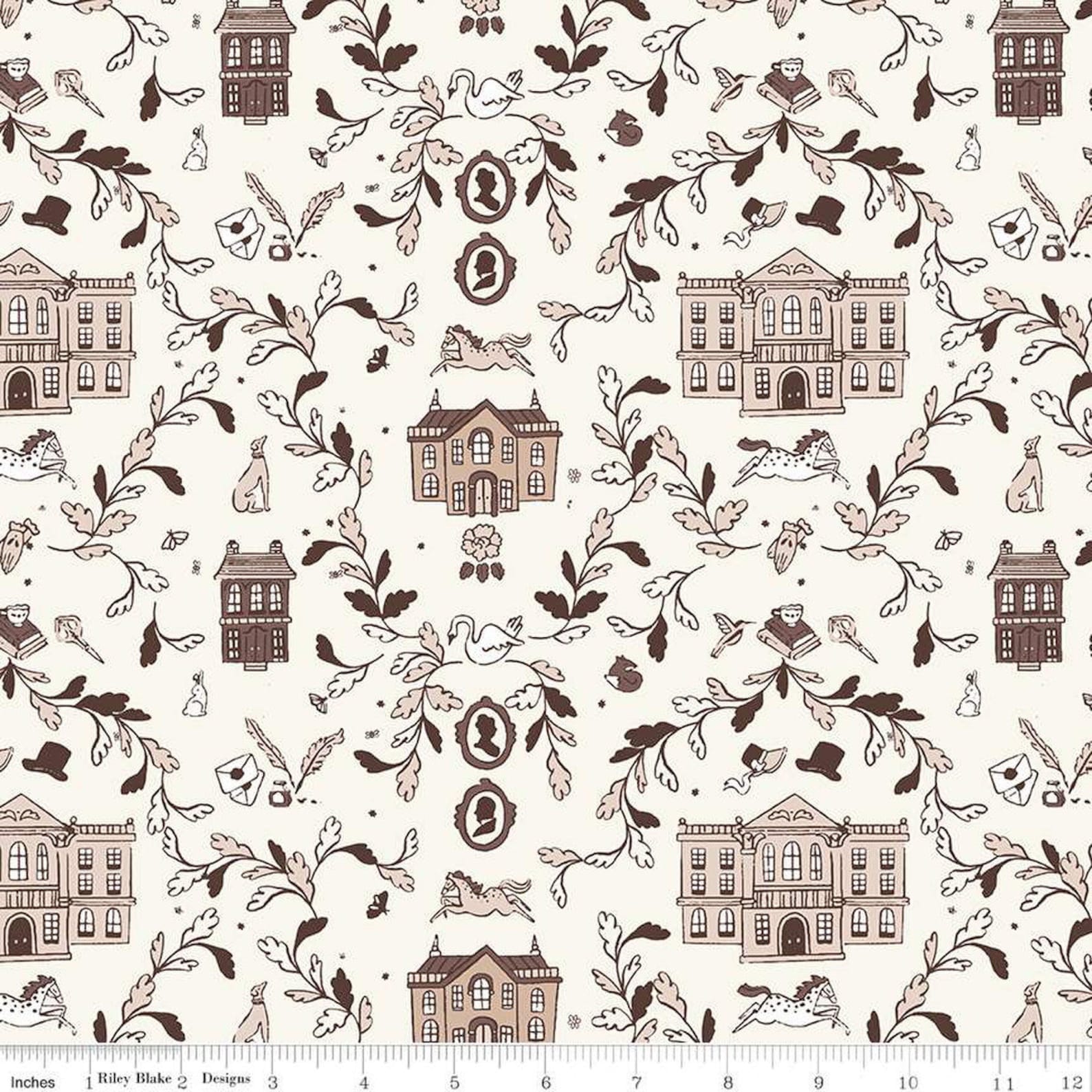 SALE Pride & Prejudice Pemberley C13770 Cream - Riley Blake Designs ...