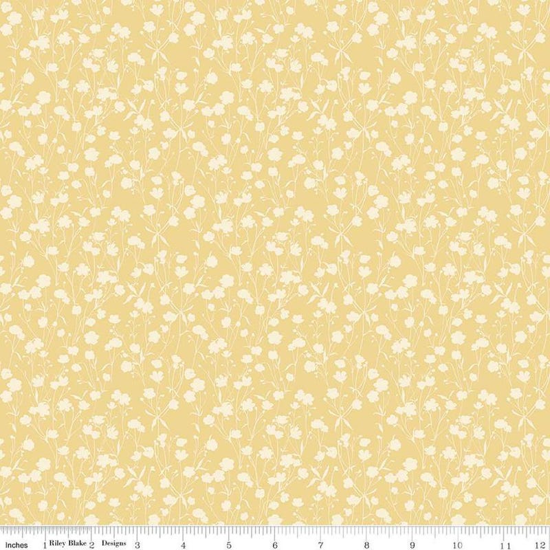Fabric Pale Yellow Floral - Etsy
