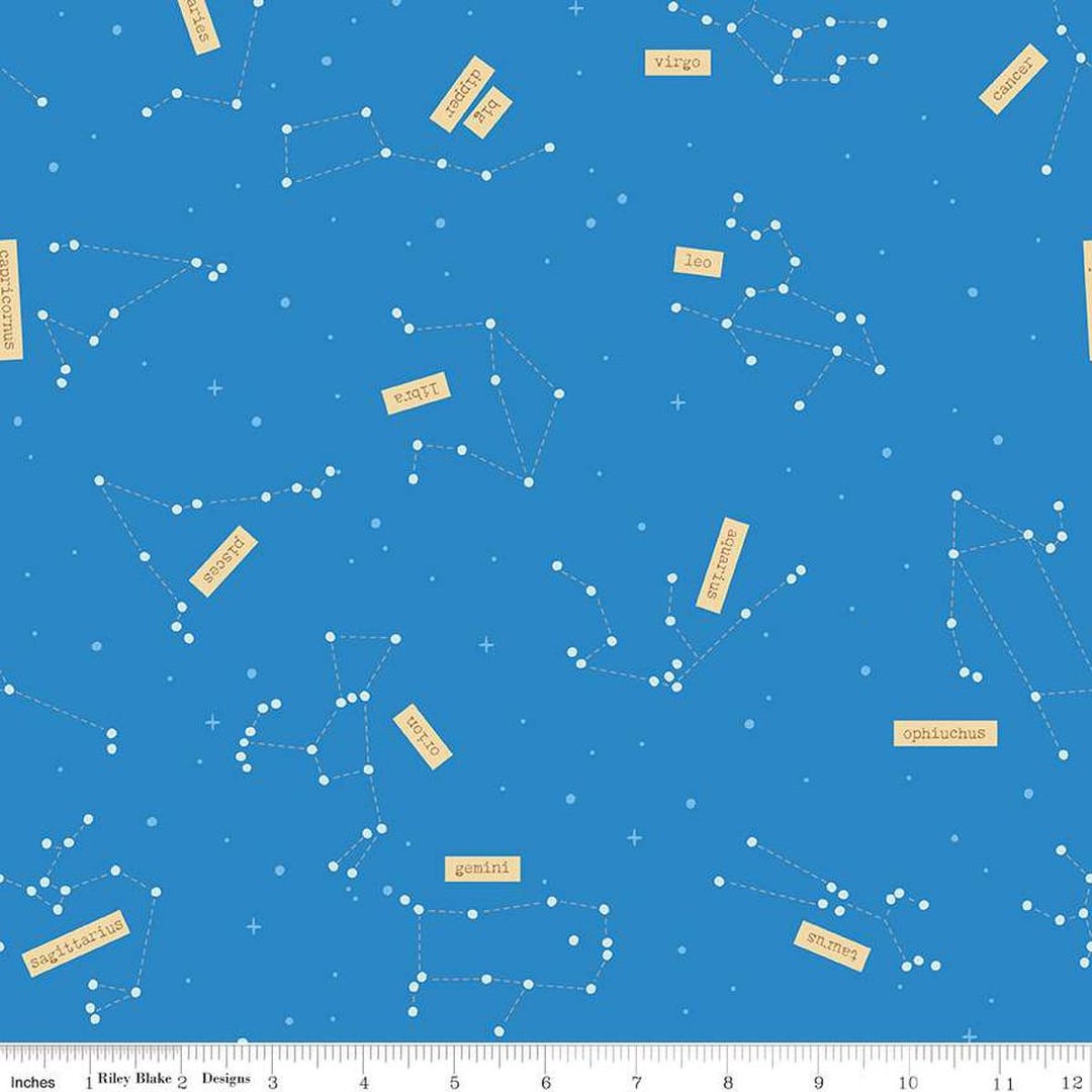 Outer Space - NASA Constellations C15483 Cobalt - Riley Blake Designs ...