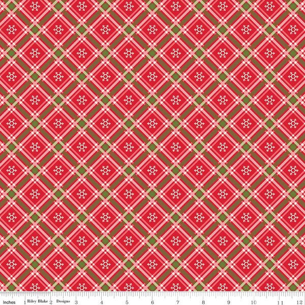 Plaid Snowflake Fabric - Etsy