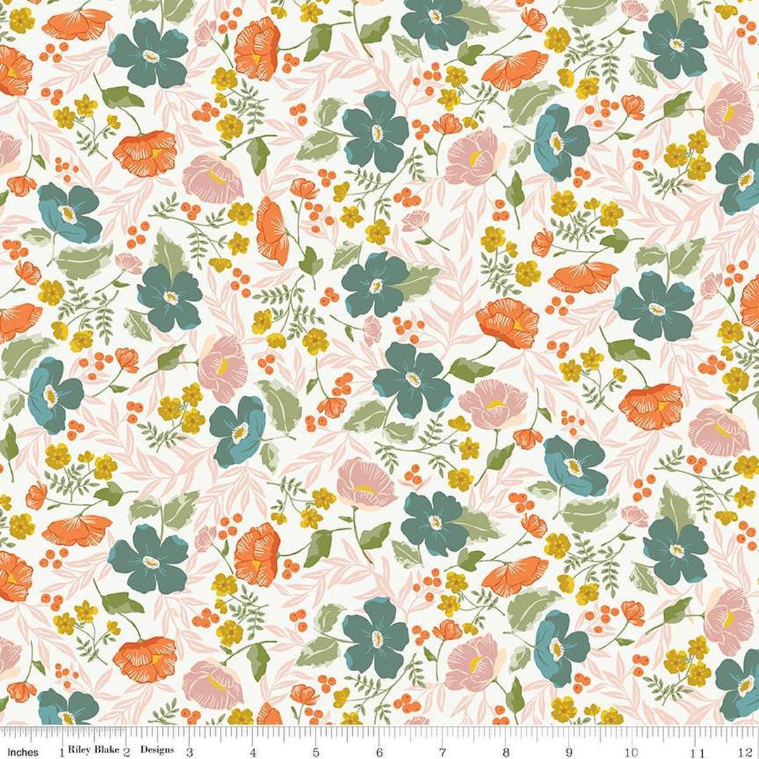 Winged Medley Boho Blooms C15912 Cloud - Riley Blake Designs - Flowers ...