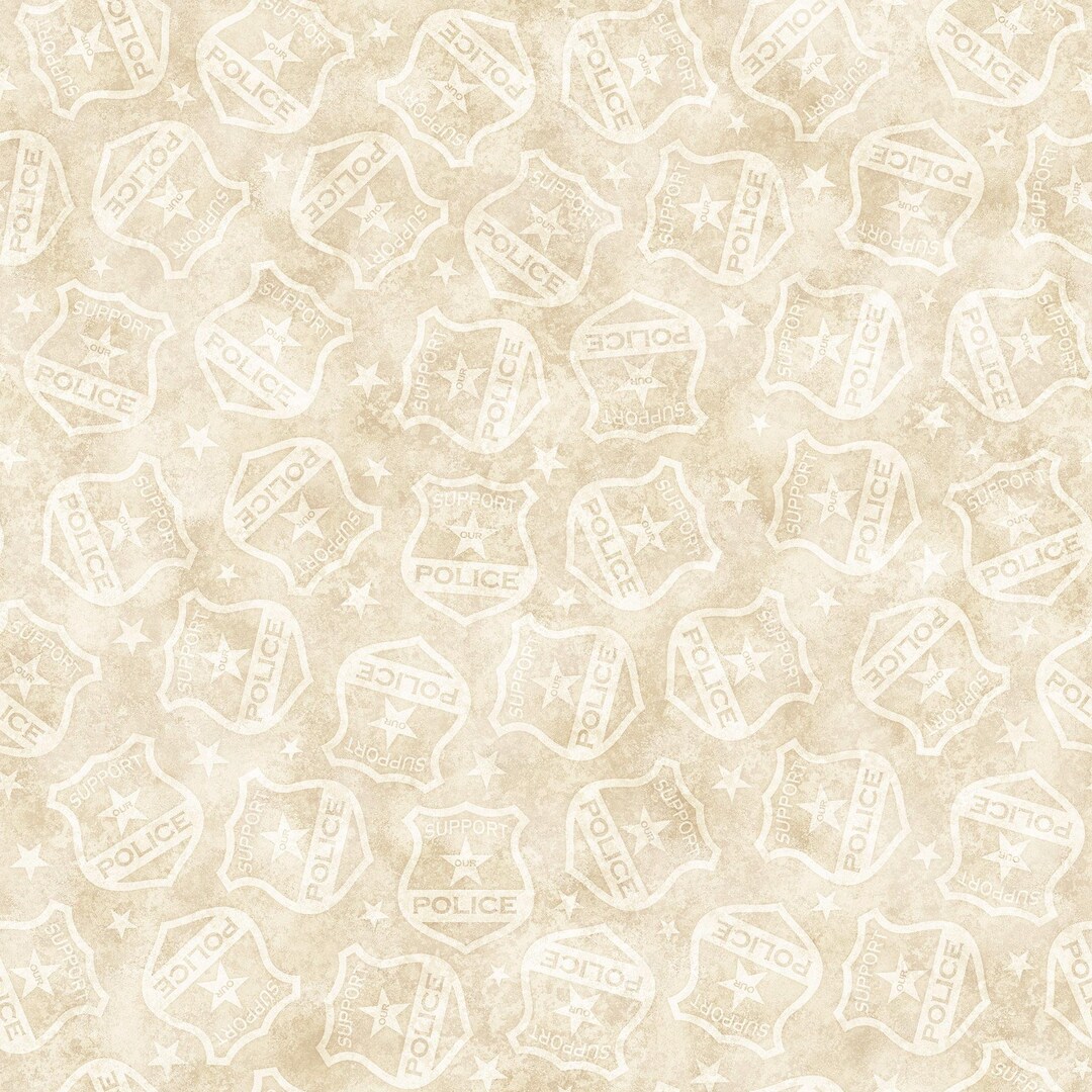 American Heroes Police Police Badges 30689 Cream E - by QT Fabrics ...