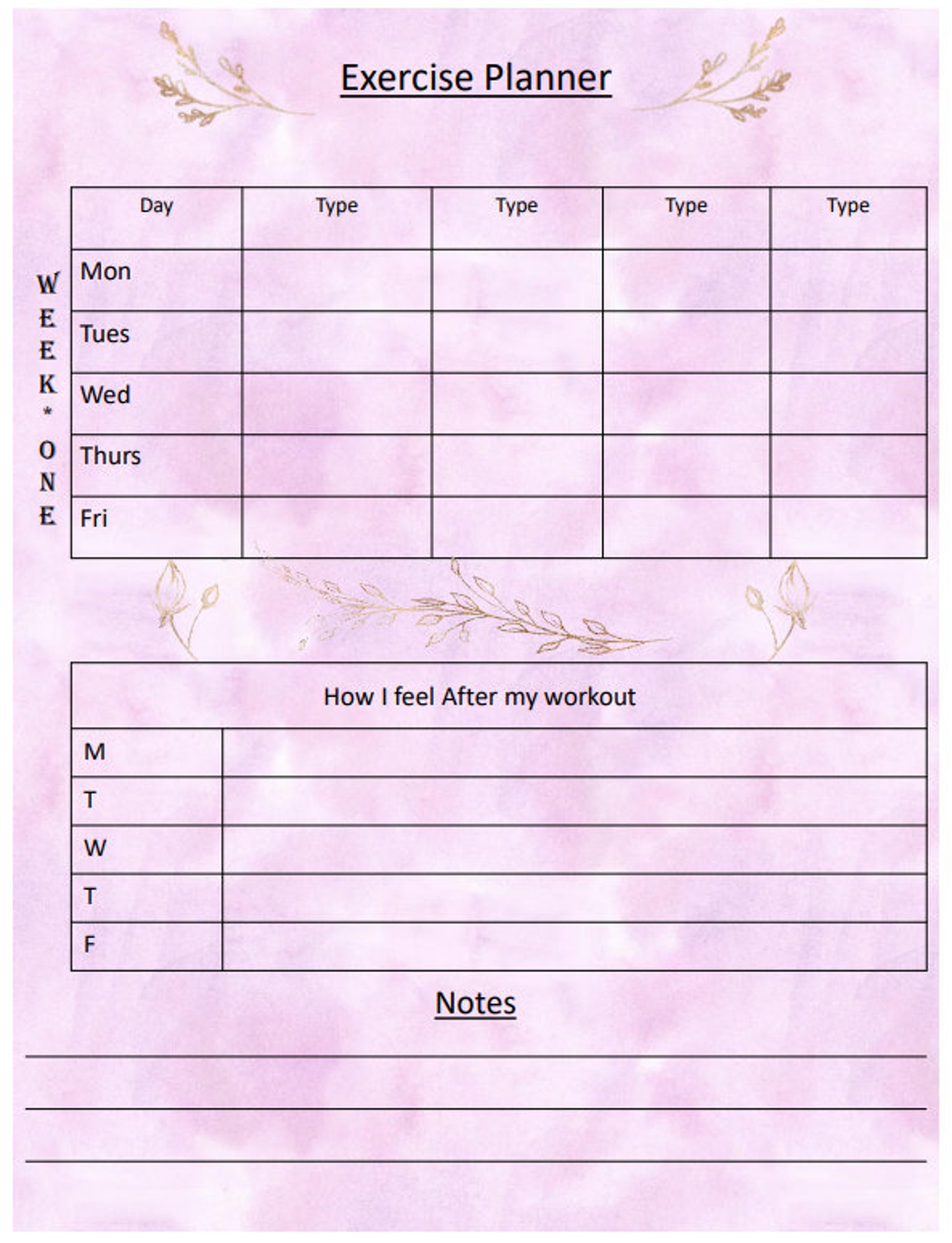 Digital Fitness and Health Planner, Printable, Digital, Fitness Planner ...