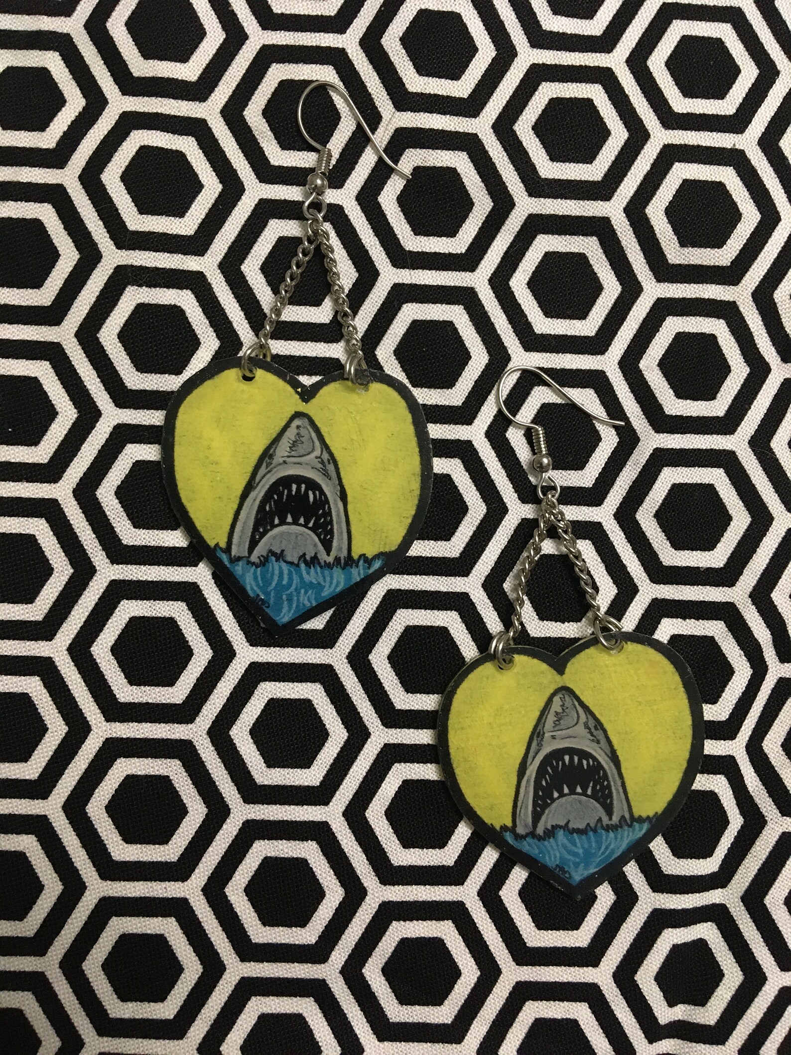 JAWS Earrings ~ Deadly Dinks ~ Horror Jewelry ~ Shrinky Dinks ~ Shrink ...