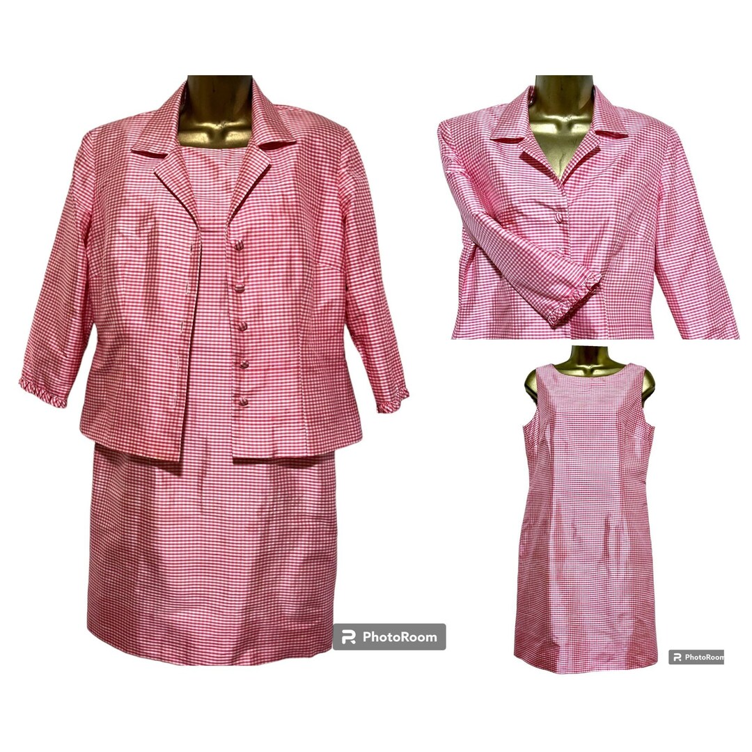 Y2K Talbots Gingham Dress Suit 8 Two Piece Set Jacket Dress Capsule 100 ...