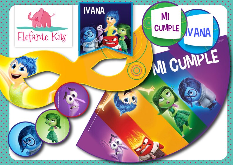 Kit Imprimible con textos editables Intensamente Inside Out Dale tu ...