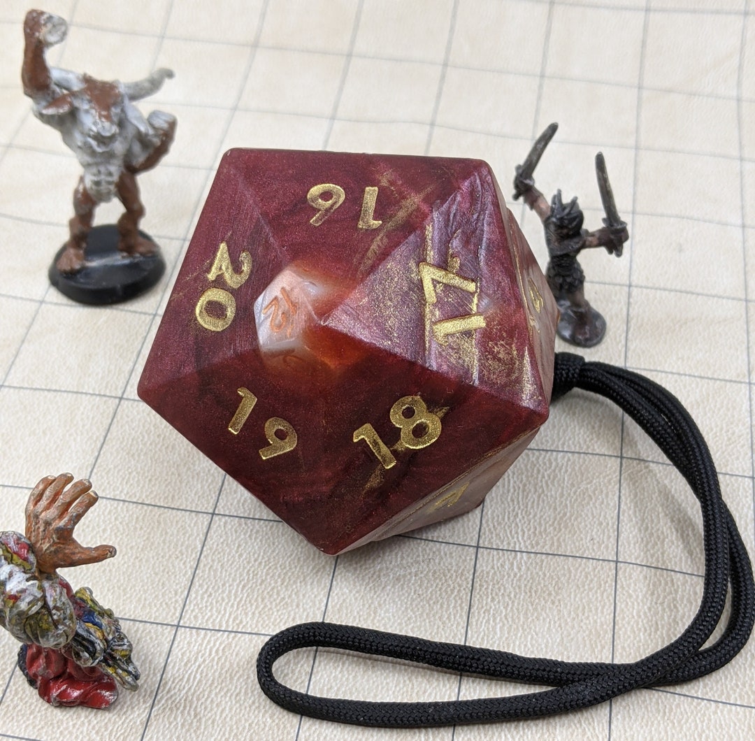 D20 Soap on a Rope Red and Gold With Polyhedral Dice Set, Loot Soap ...
