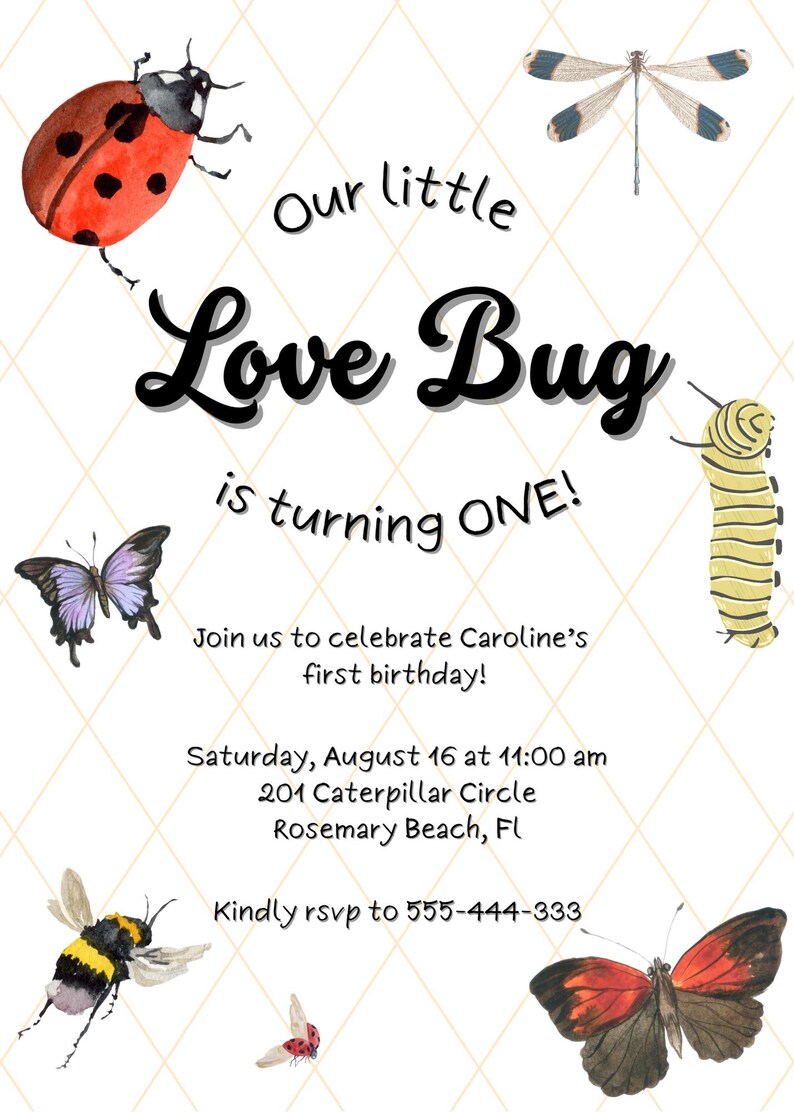 Our Little Love Bug is Turning ONE! – Cute Bug Theme | First Birthday ...