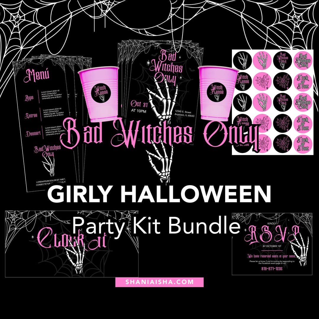 Editable Halloween Party Kit | Canva Templates | Printable Halloween ...