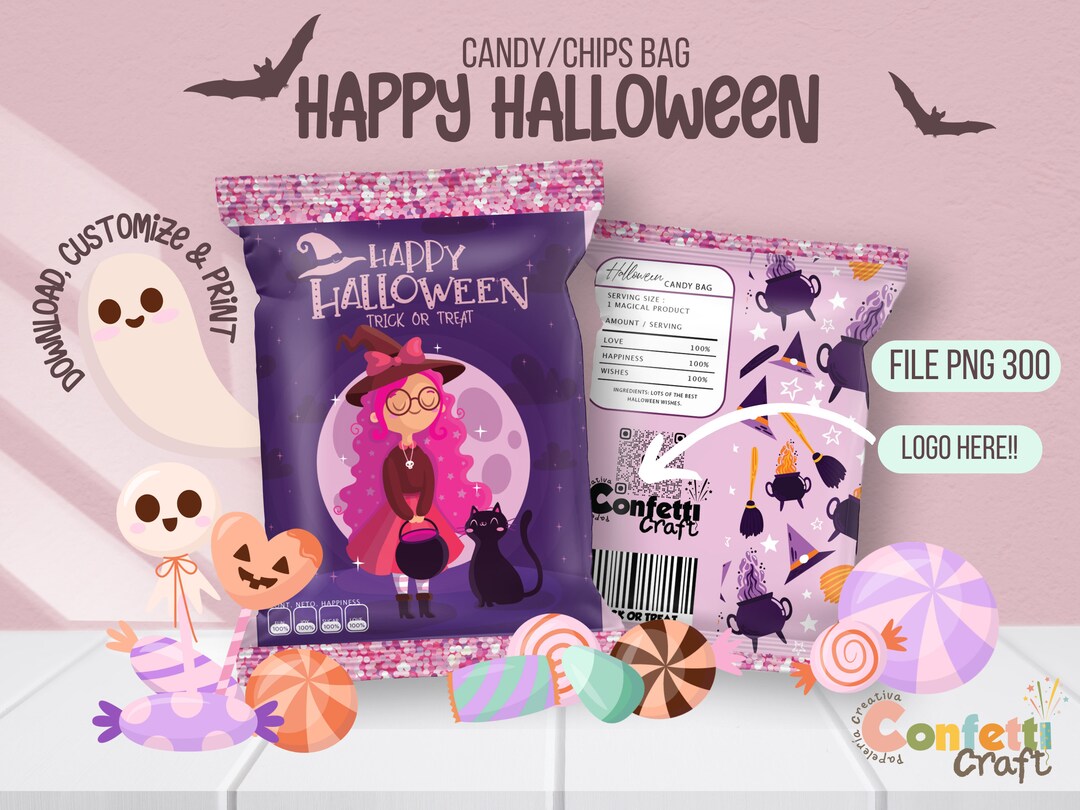Halloween Candy Bags, Instant Download, Kids Halloween Party, Trick or ...