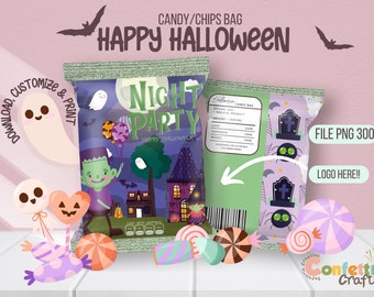 Halloween Candy Bags Instant Download Kids Halloween Party - Etsy