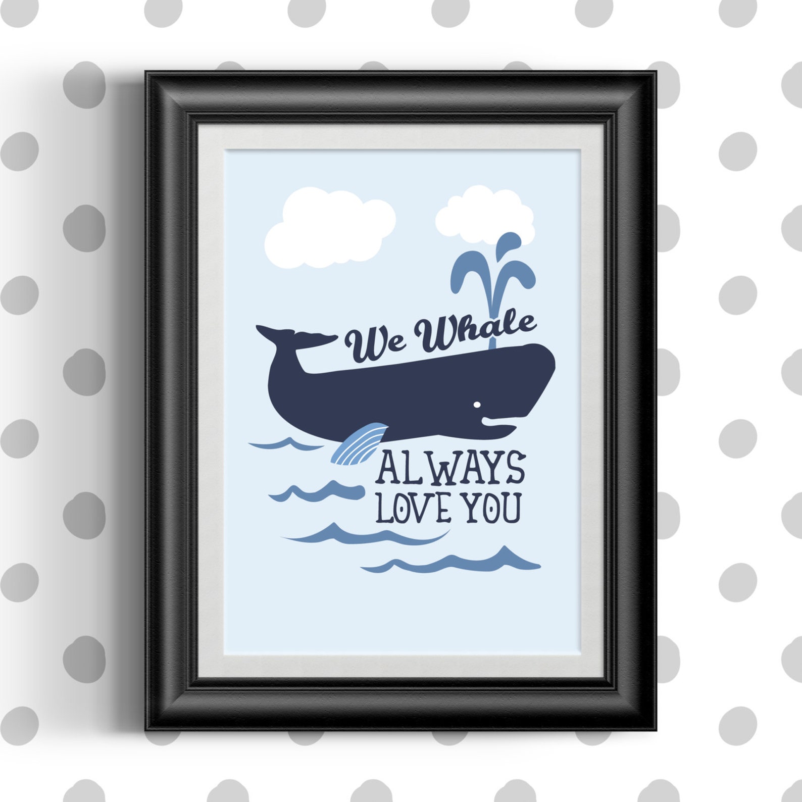 We Whale Love You Always Nursery Print Childs Room Decor - Etsy