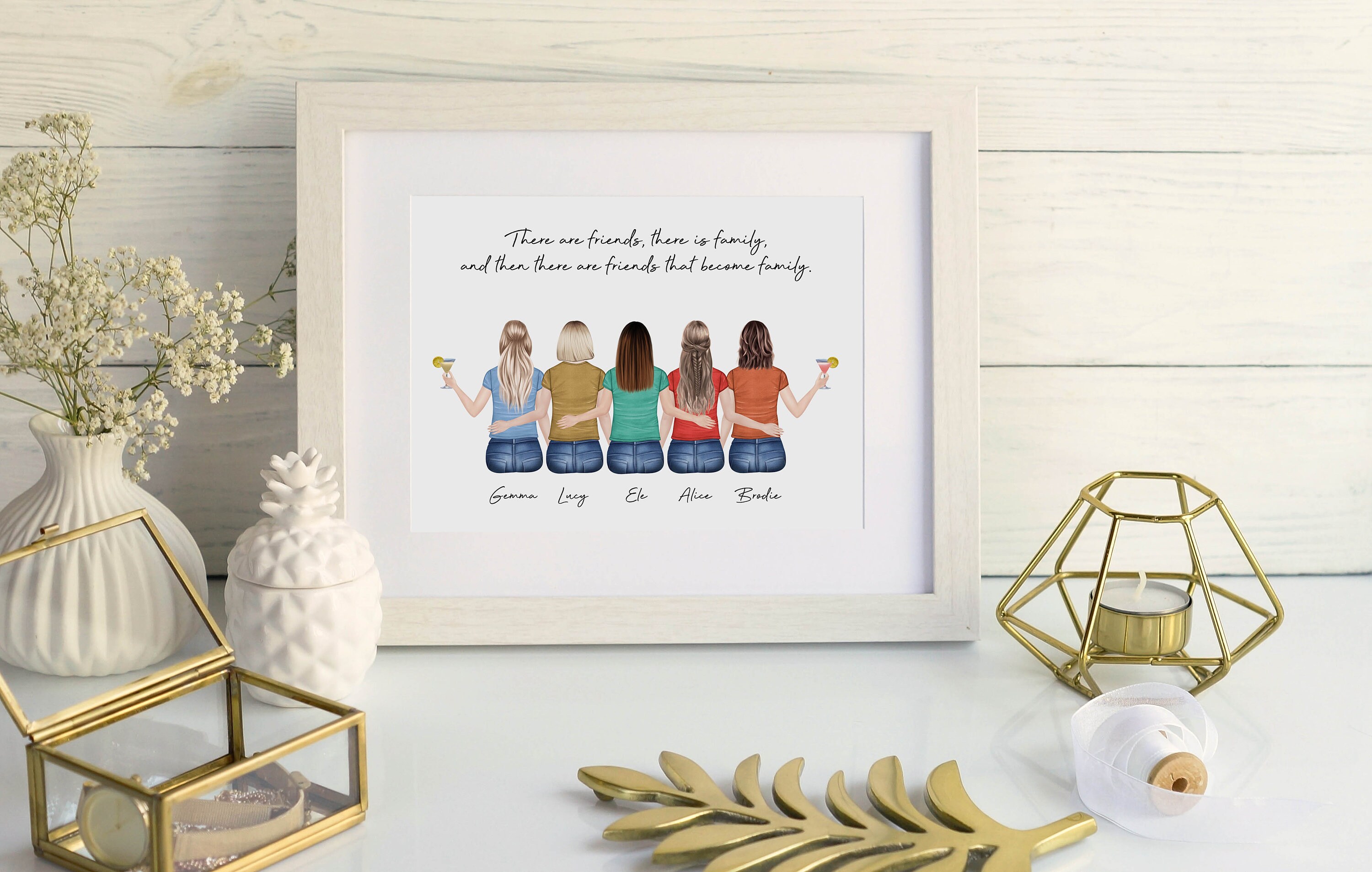 Best Friend Group Print, Build Your Own Besties, Custom Print, Keepsake ...