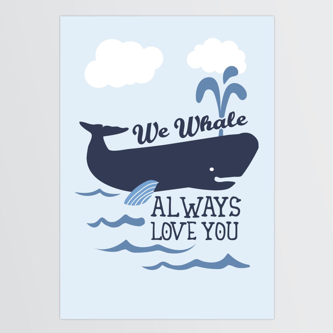 We Whale Love You Always Nursery Print Childs Room Decor - Etsy