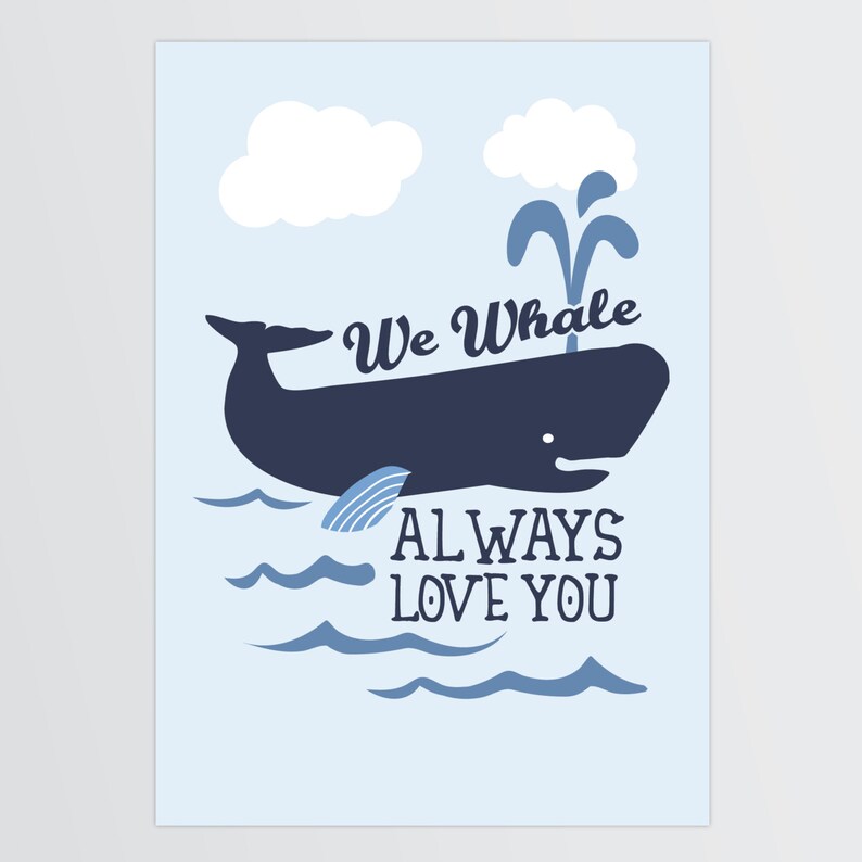 We Whale Love You Always Nursery Print Childs Room Decor - Etsy