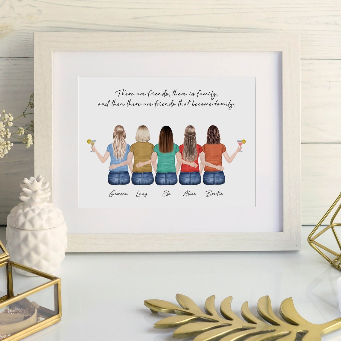 Best Friend Group Print, Build Your Own Besties, Custom Print, Keepsake ...