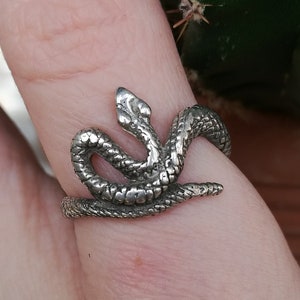 Snake ring silver serpent silver ring viper silver ring | Etsy