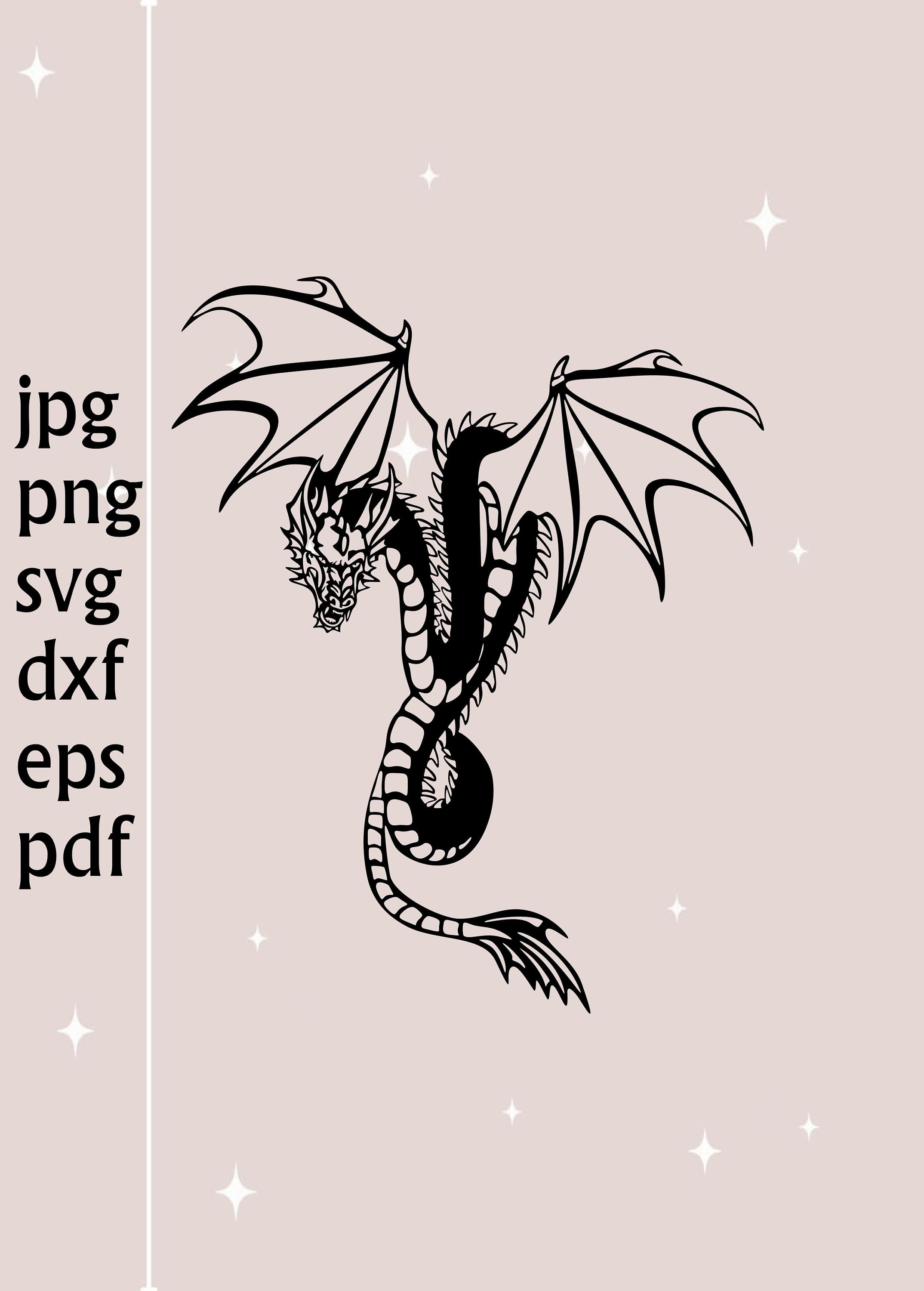 Long Tail Dragon Svg - Etsy