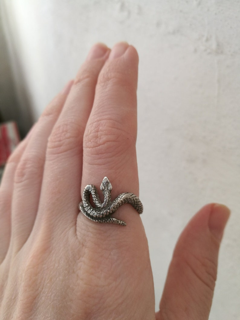 Snake ring silver serpent silver ring viper silver ring | Etsy